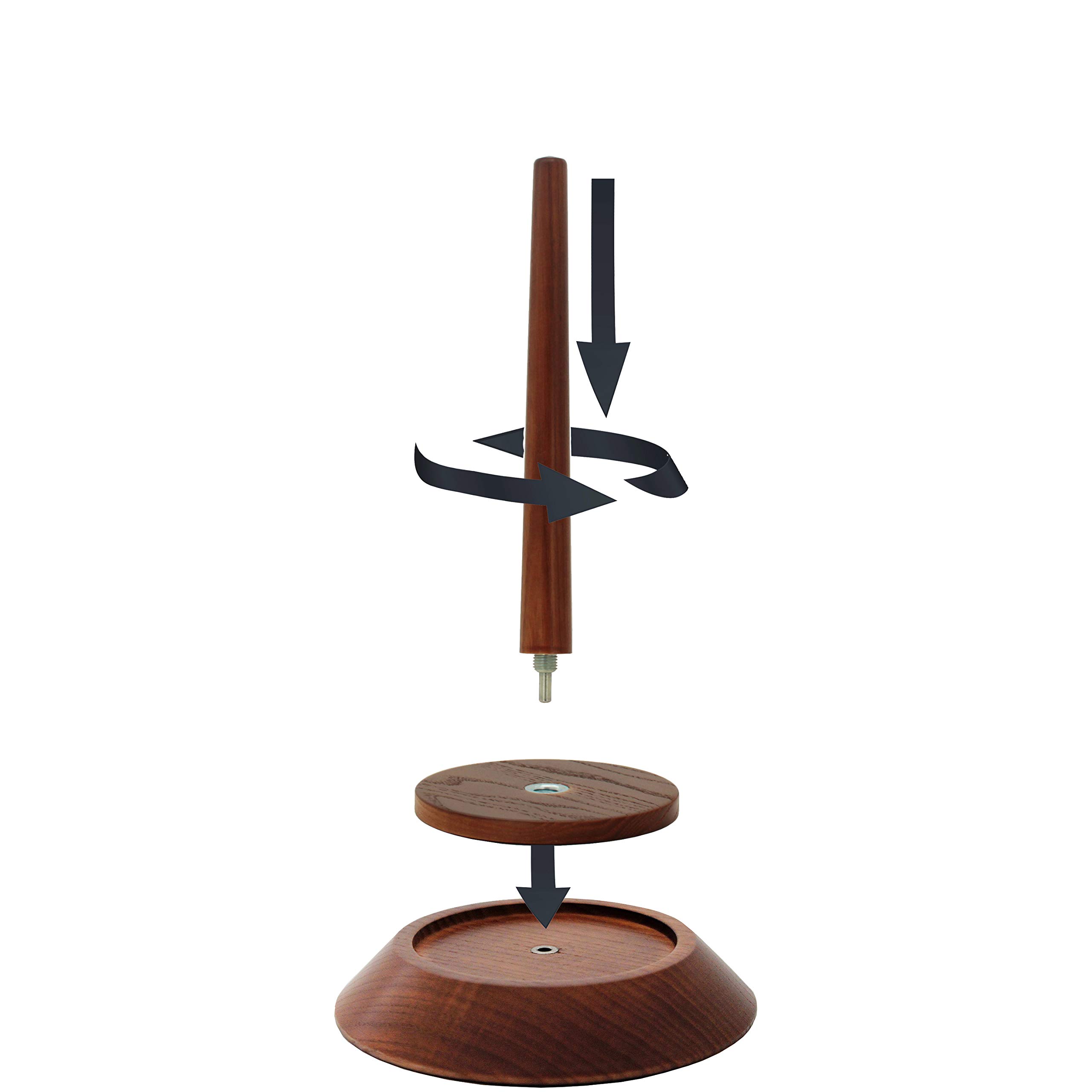 BarvA Double Wood Yarn Holder Advanced Metal Twirling Mechanism Lazy Susan Big Stand Ball Spindle Sewing Crocheting Tool Wool Cord Organizer Ribbon Storage Knitting Embroidery Thread Crochet Accessory