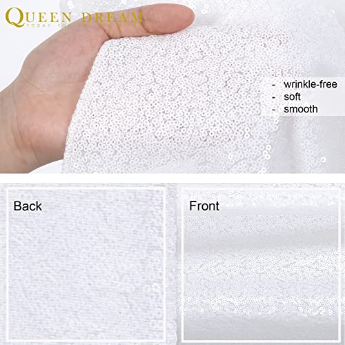 White Sequin Backdrop Curtain 4 Pack 2ft x 8ft Backdrop Birthday Party Backdrop Wedding Ceremony Background
