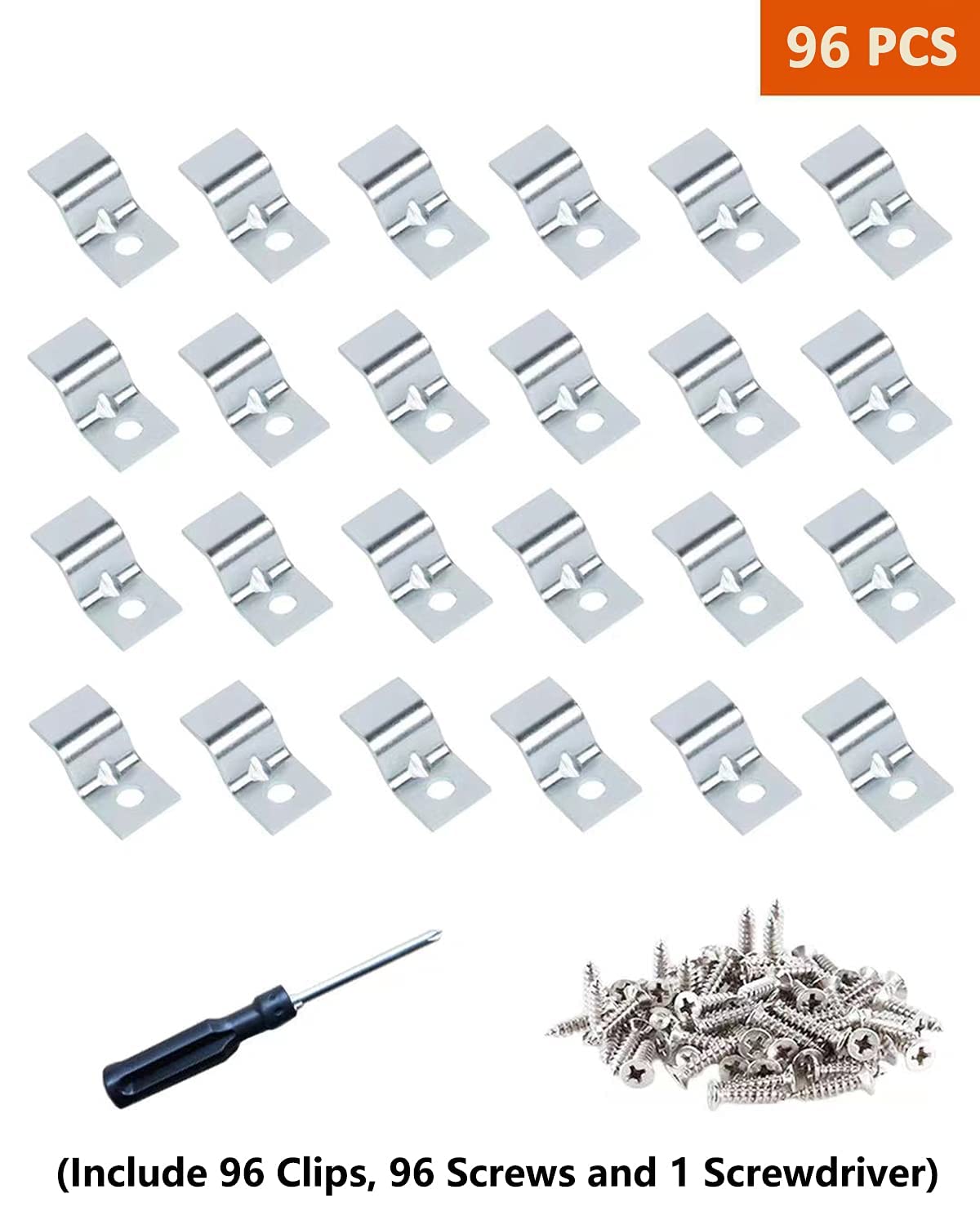 Silver Table Top Fasteners with Screws,Table Top Connectors Z Clips for Table Top Set of 24/48/96 Packs (Include 24/48/96 Clips,24/48/96 Screws) (48)
