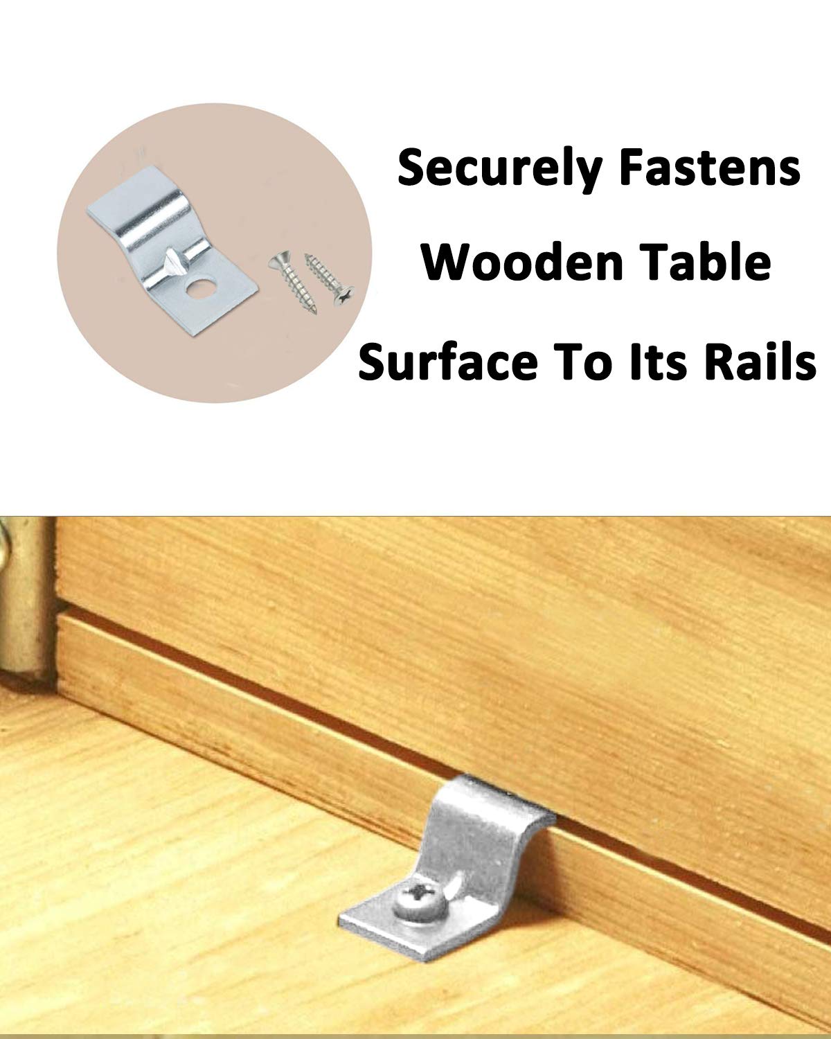 Silver Table Top Fasteners with Screws,Table Top Connectors Z Clips for Table Top Set of 24/48/96 Packs (Include 24/48/96 Clips,24/48/96 Screws) (48)