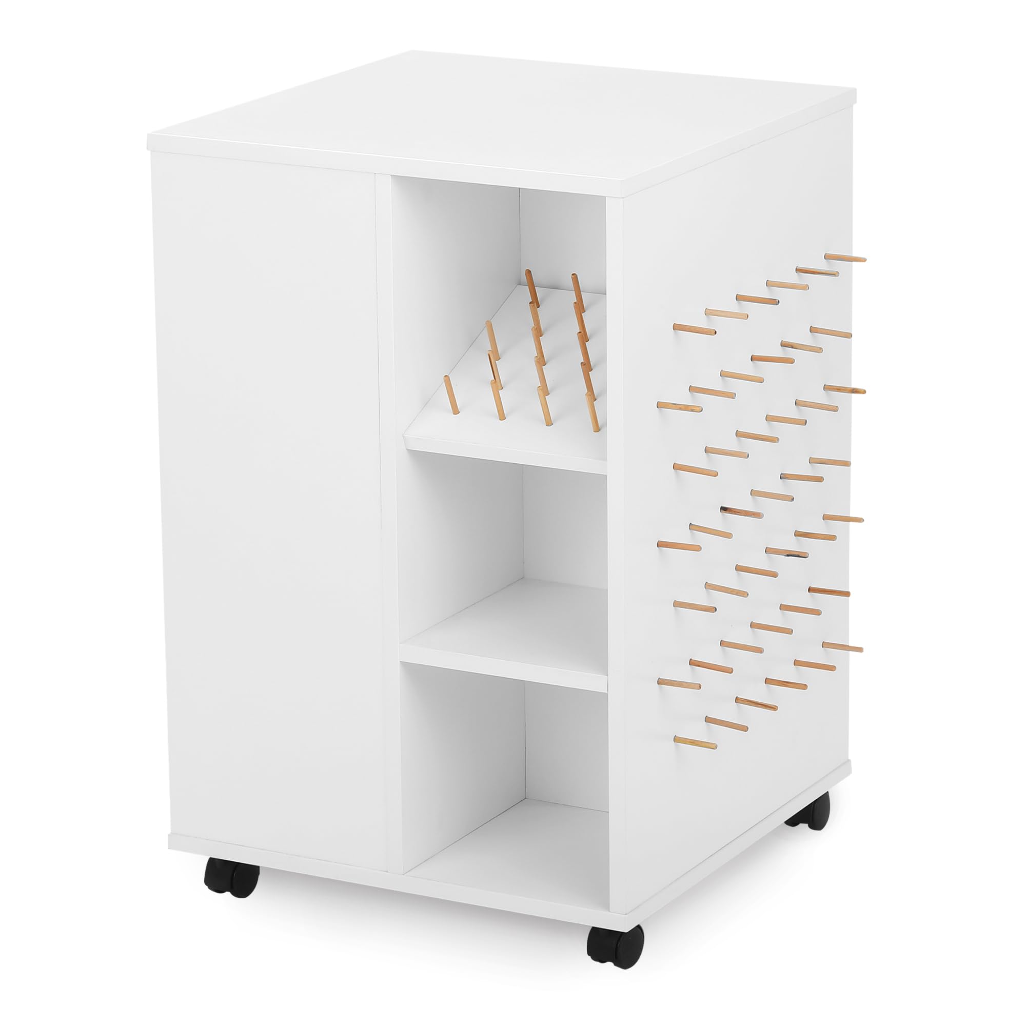 Arrow 81100 Portable 4 Sided Thread, Ribbon and Craft Storage Organization Cube, White Finish