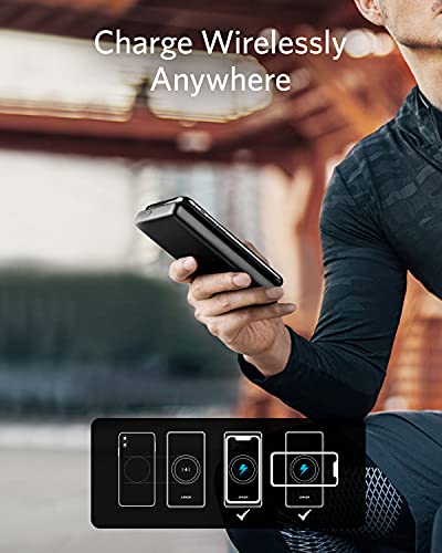 Anker PowerCore III 10K Wireless Portable Charger with Qi-Certified 10W Wireless Charging and 18W USB-C Quick Charge for iPhone 13, 12, Mini, Pro, iPad, AirPods, and More