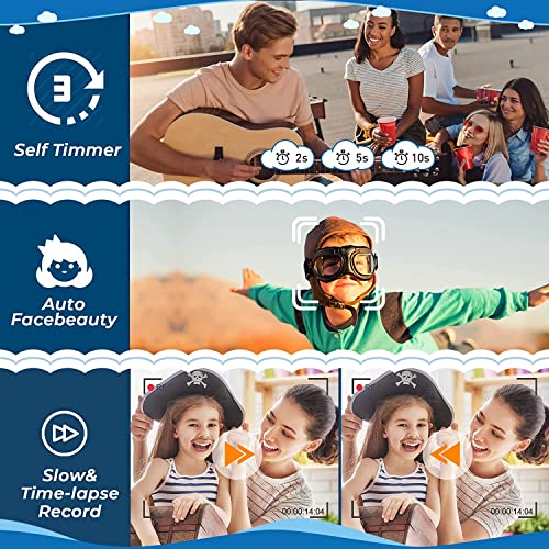 Aitatty Digital Camera, Photo Camera 44MP 2.7K Vlogging Camera with 32GB Card, Auto Focus 2.4 Point and Shoot Camera with16X Digital Zoom, Compact Mini Camera for Teens Students Boys Girls Seniors