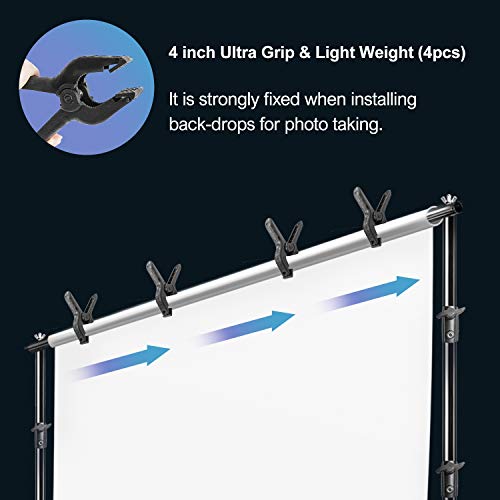 LimoStudio (Heavy Duty) 12.4 ft. Wide x 10 ft. Tall Backdrop Stands, High Stability with 1.45" Thick Pole, Adjustable Width & Length, Background Support System Kit with Super Spring Clamps, AGG1782