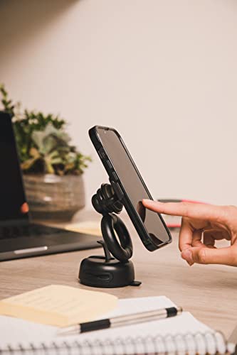 PopSockets Multi-Use Phone Mount: Dash Mount, Windshield Phone Mount, and Phone Mount for Desk - Black