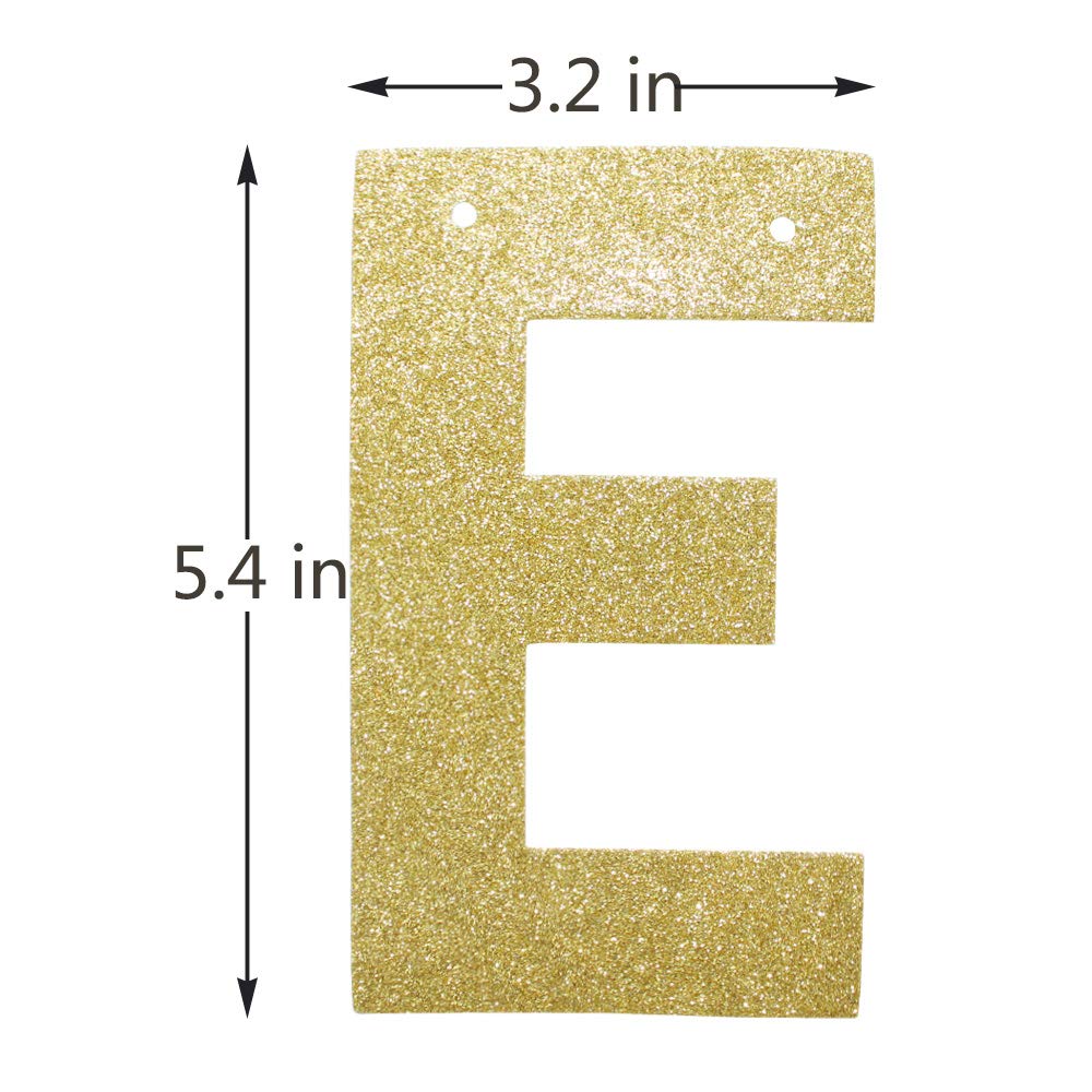 Two Cute Banner, Gold Glitter Paper Sign for Baby's 2nd Birthday Party Decors Supplies