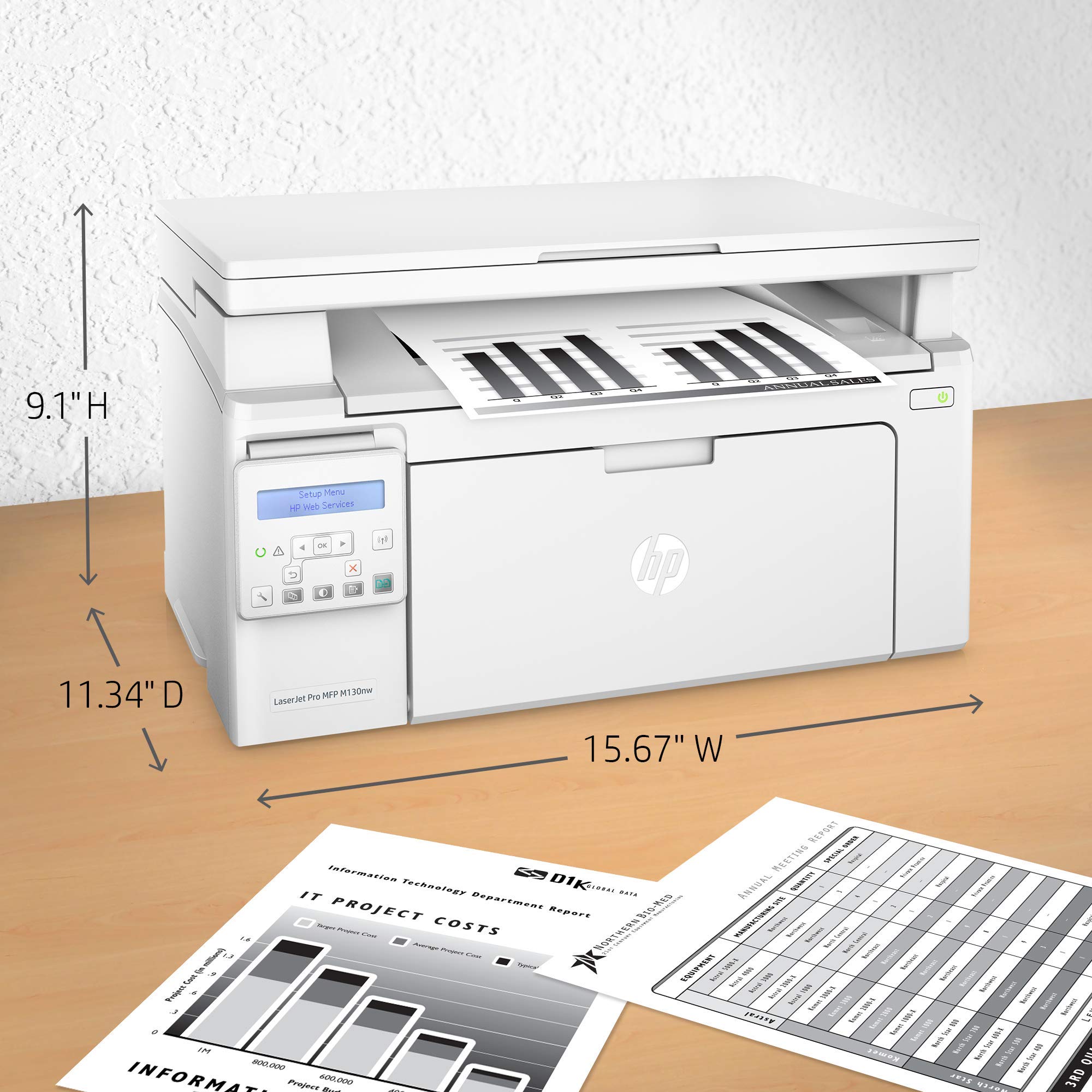 HP Laserjet Pro M130nw All-in-One Wireless Laser Printer, Amazon Dash Replenishment Ready (G3Q58A). Replaces HP M125nw Laser Printer (Renewed)