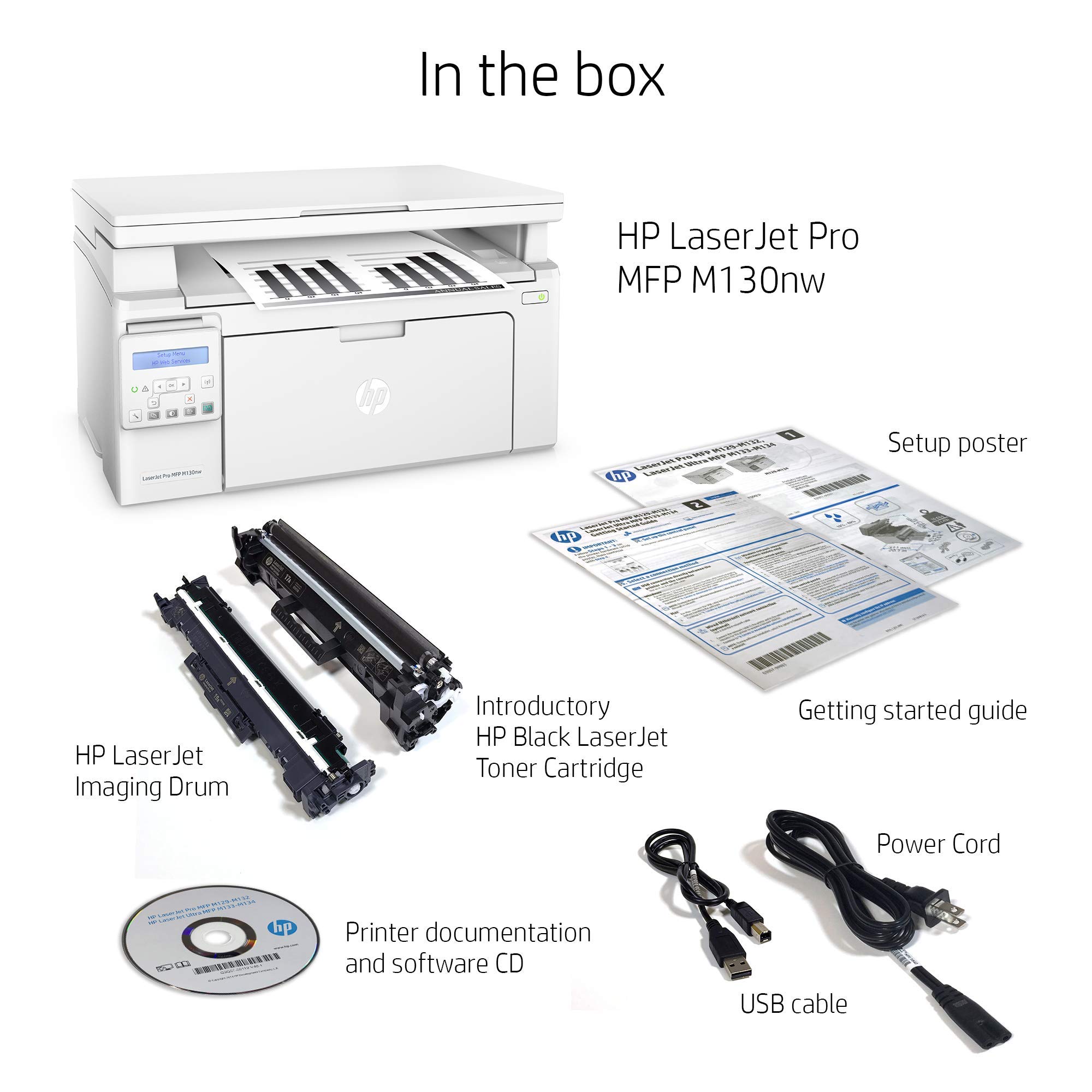 HP Laserjet Pro M130nw All-in-One Wireless Laser Printer, Amazon Dash Replenishment Ready (G3Q58A). Replaces HP M125nw Laser Printer (Renewed)