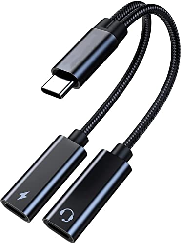USB C Splitter, Dual USB C Headphones and Charger Adapter with PD 60W Fast Charging for Pixel 3 4 5 6 7 XL,Samsung Galaxy S23 S22 S21 S21+ Note 20/Note 10/10+ and More