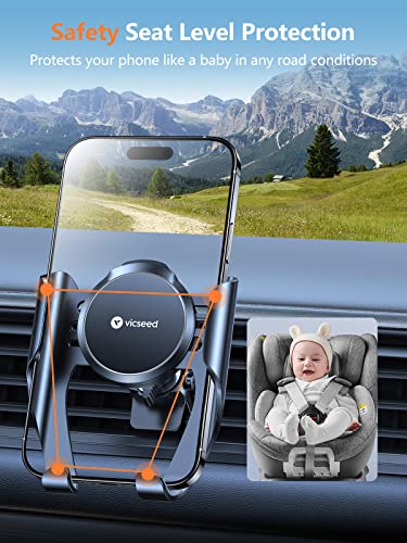 VICSEED ๐ฎ๐ฌ๐ฎ๐ฏ ๐๐ฒ๐๐ ๐๐ฎ๐ฟ ๐ ๐ผ๐๐ป๐ Car Phone Mount, ๐จ๐ฝ๐ด๐ฟ๐ฎ๐ฑ๐ฒ๐ฑ Air Vent Phone Holder for Car, Handsfree Cell Phone Car Mount Fit for iPhone 14 13 12 11 Pro Max Mini Plus Samsung