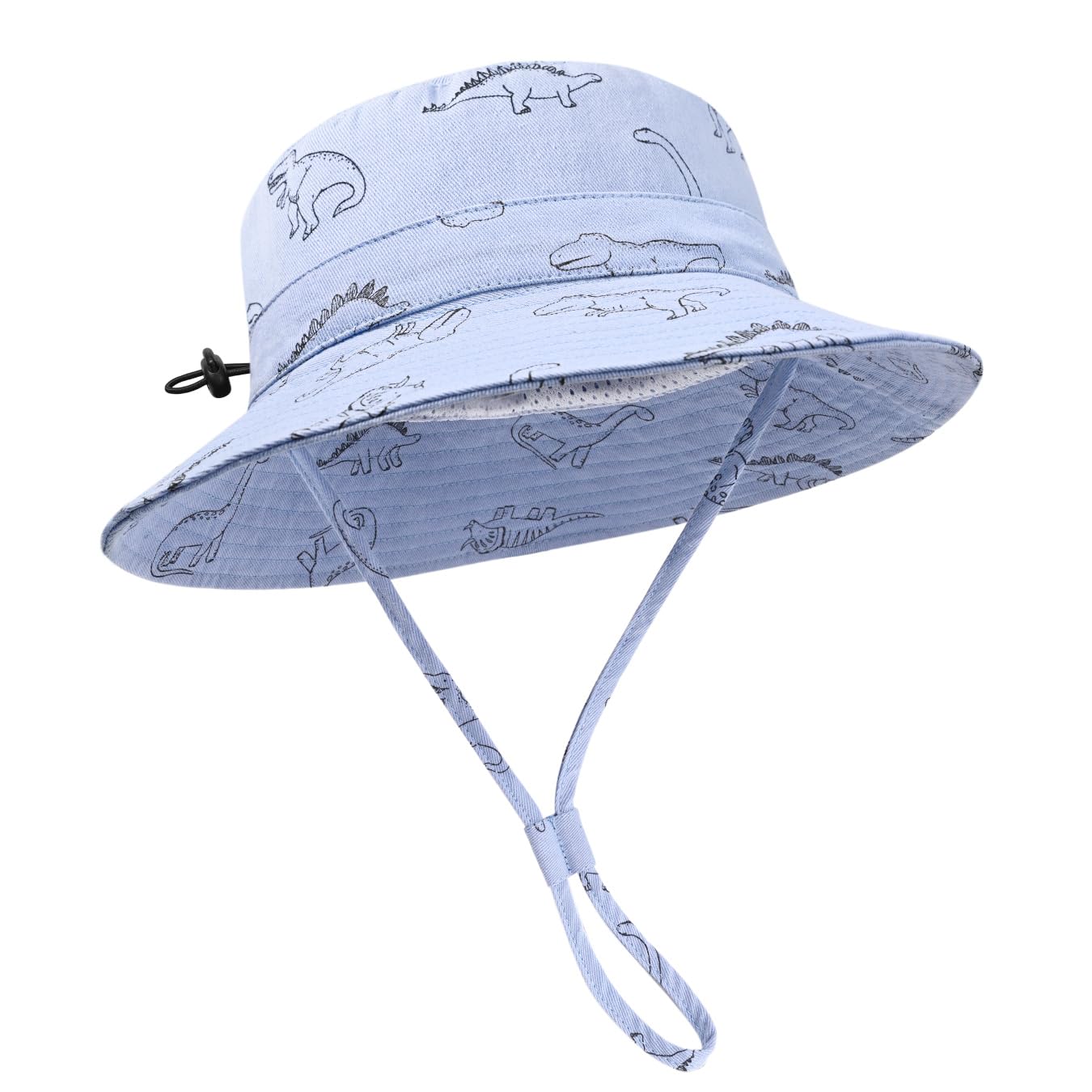 Baby Sun Hat for Boy Girl Toddler,Kids Summer UPF 50+ UV Protection Hat Wide Brim Beach Bucket Cap(6-12 Months,Navy-Dinosaurs