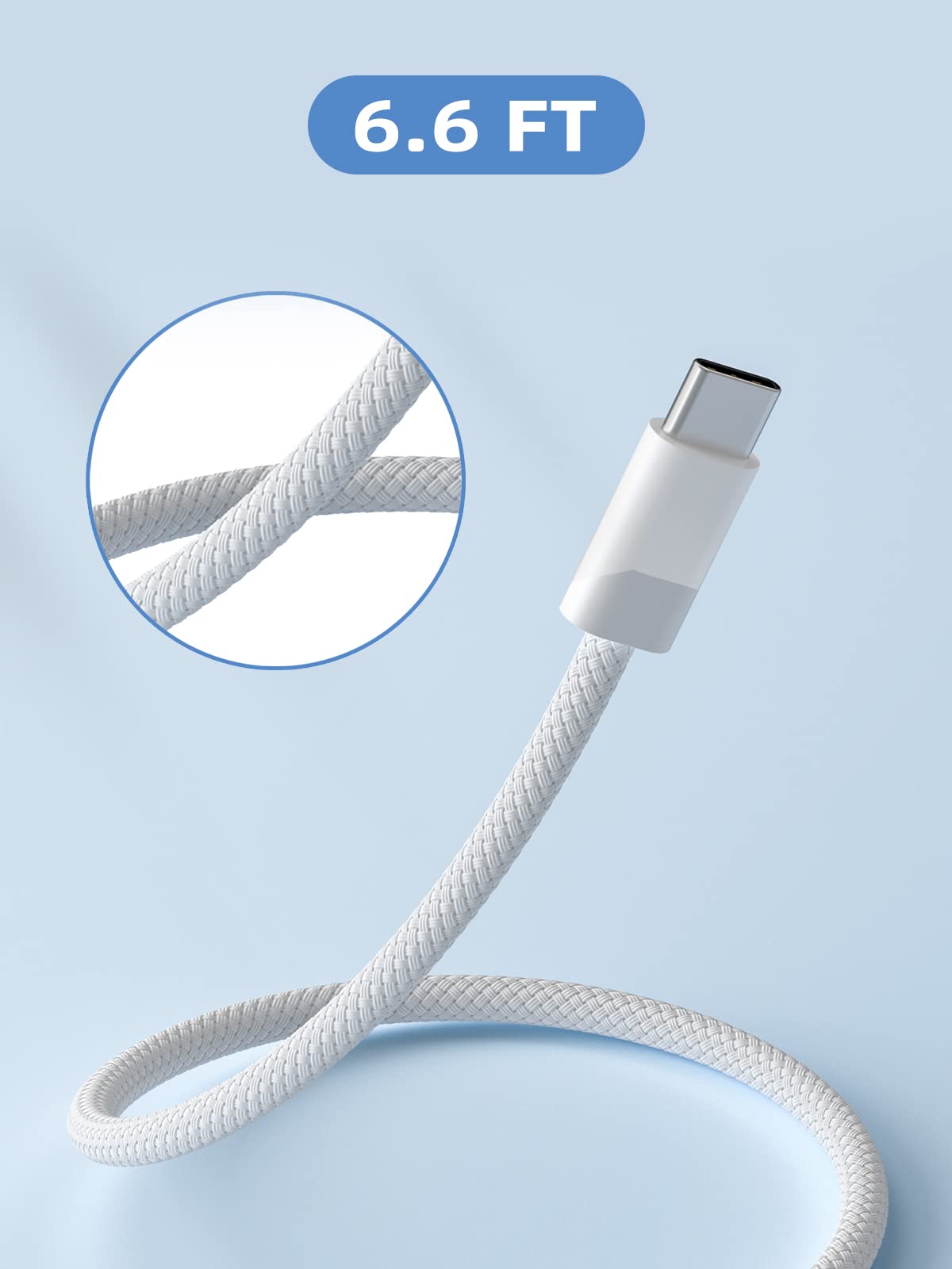 140W USB-C to Magnetic 3 Cable, Compatible with MacBook Pro 2021 M1 Pro & Max Chip 14" 16", MacBook Air 2022 2023 M2, MacBook Pro 2023 M2 Pro & Max Chip 14" 16", Safe 3 Cable for MacBook - 6.6ft