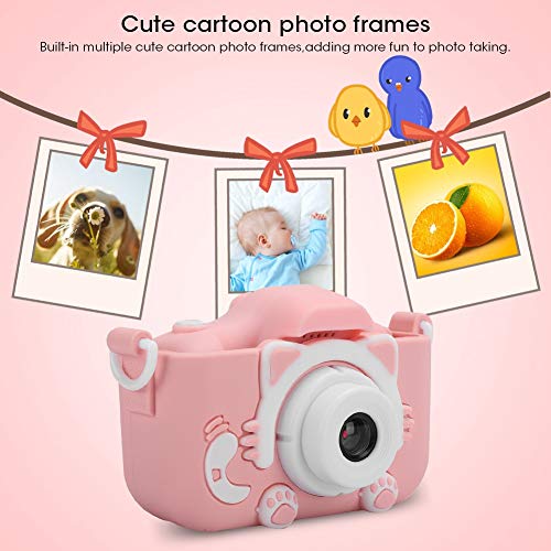 PUSOKEI Kids Camera for Girl, 12MP Digital Video Camera with 2.0in IPS Screen, Kids Digital Camera with Double Camera, Kids Camera for Girls(Green)