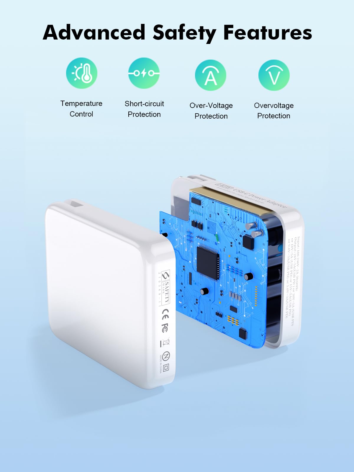 140W USB-C Power Adapter, Mac Book Pro Charger Foldable PD3.1 PPS Fast GaN Wall Charger Compatible with MacBook Pro 16" 14" Air 13" Retina M1 / M2 2023 2022 2021 2020 Laptop, Included 6.8ft C-C Cable