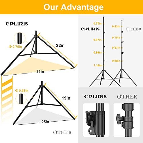 CPLIRIS Backdrop Stand, 8.5x10ft Ajustable Photo Backdrop Stand for Parties, Background Support System for Events with Spring Clamps, Backdrop Clips, Sandbag and Carry Bag