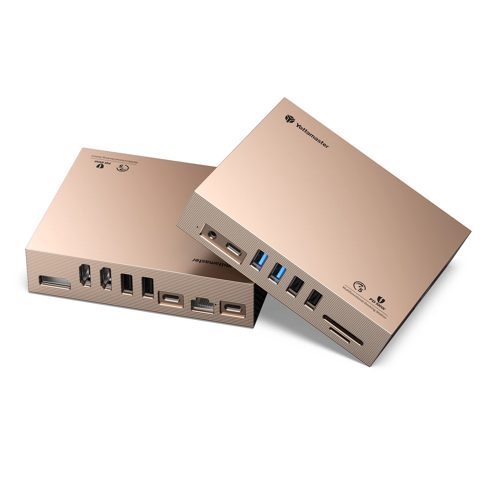 USB C Displaylink Docking Station for M1/M2 MacBook Pro/Air, 15 in 1 USB-C Dock Dual Monitor Multiport Adapter with 4K HDMI, 8 USB Ports, DP, 100W PD, RJ45, 3.5mm Audio, TF/SD - RG
