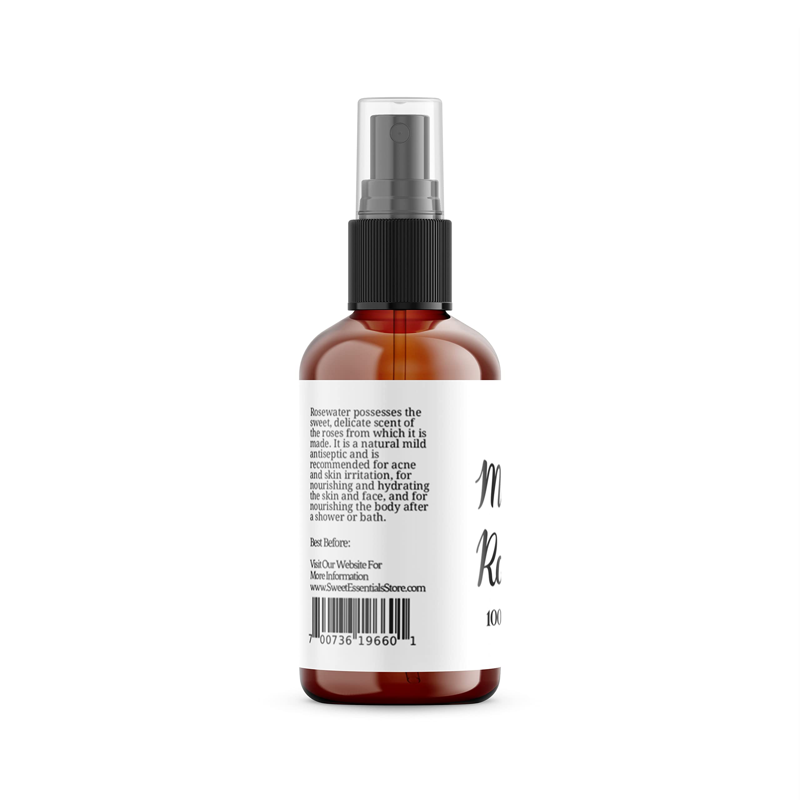 Premium Organic Moroccan Rose Water - 4oz W/Sprayer - Imported From Morocco - 100% Pure (Food Grade) No Oils or Alcohol - Rich in Vitamin A & C Perfect for Hydrating & Rejuvenating Your Face & Neck