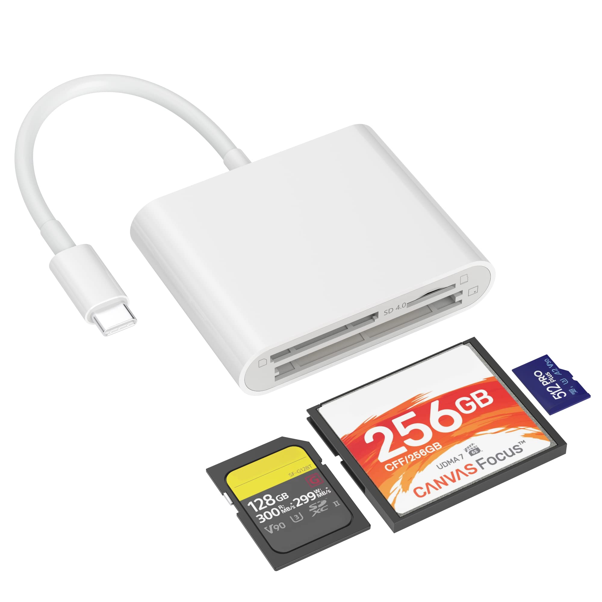 TIANSONG USB C SD Card Reader for iPhone 15/Mac/iPad, USB 3.0 Type C to SD 4.0/CF/TF Card Adapter Memory Card Reader for UHS-II/Compact flash/MicroSD Card Compatible with MacBook Pro/Air iMac M1 M2 M3