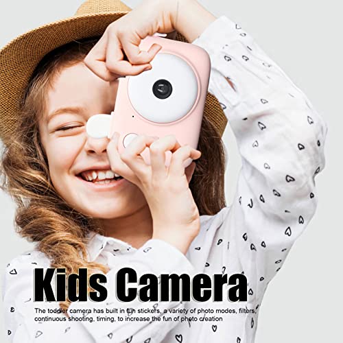 Restokki Kids Camera, 1280 * 720 Pixels Timed Shooting Children Digital Camera Mini Portable HD Selfie Camera Toys for Toddler' s Birthday Gift(Pink)
