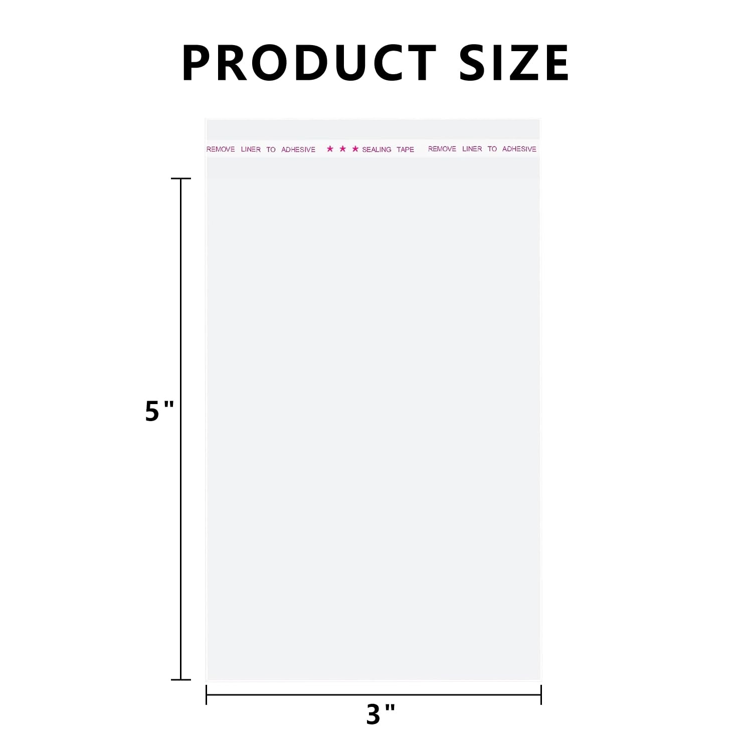 AIRSUNNY 200 Pcs 3x5 Clear Resealable Cello/Cellophane Bags Good for Bakery, Candle, Soap, Cookie Poly Bags