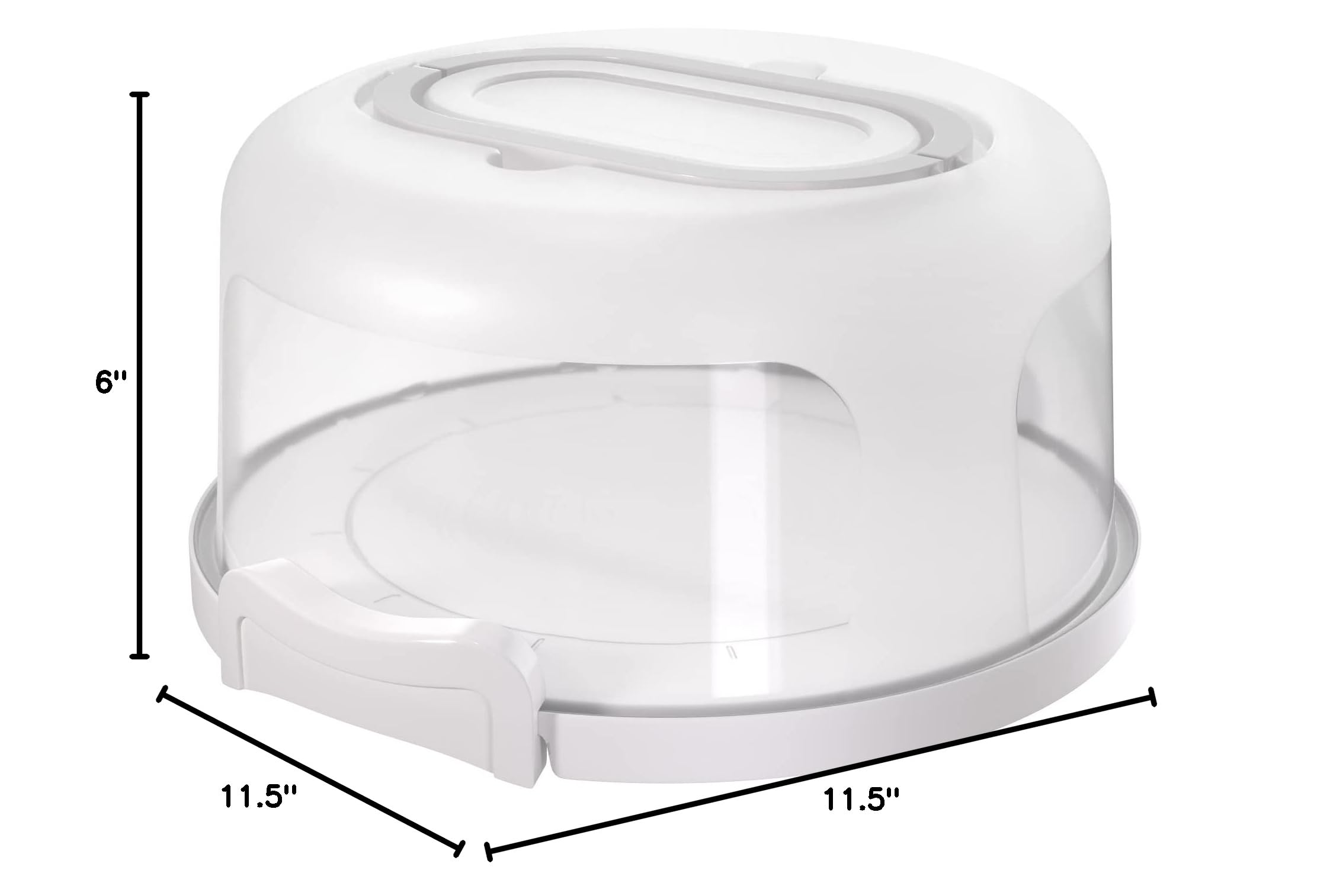 Top Shelf Elements Round Cake Carrier Two Sided Cake Holder Serves as Five Section Serving Tray, Portable Cake Stand Fits 10 inch Cake, Cake Box Comes with Handle, Cake Container Holds Pies (White)