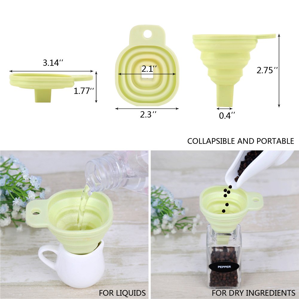 200 Printed Spice Labels Includes Waterproof 160 Spice Jar Label Stickers, 40 Blank Write-on Labels, 1 Chalk Marker Pen, 1 Silicone Collapsible Funnel to Pour Spices Into Jar by Hanindy.