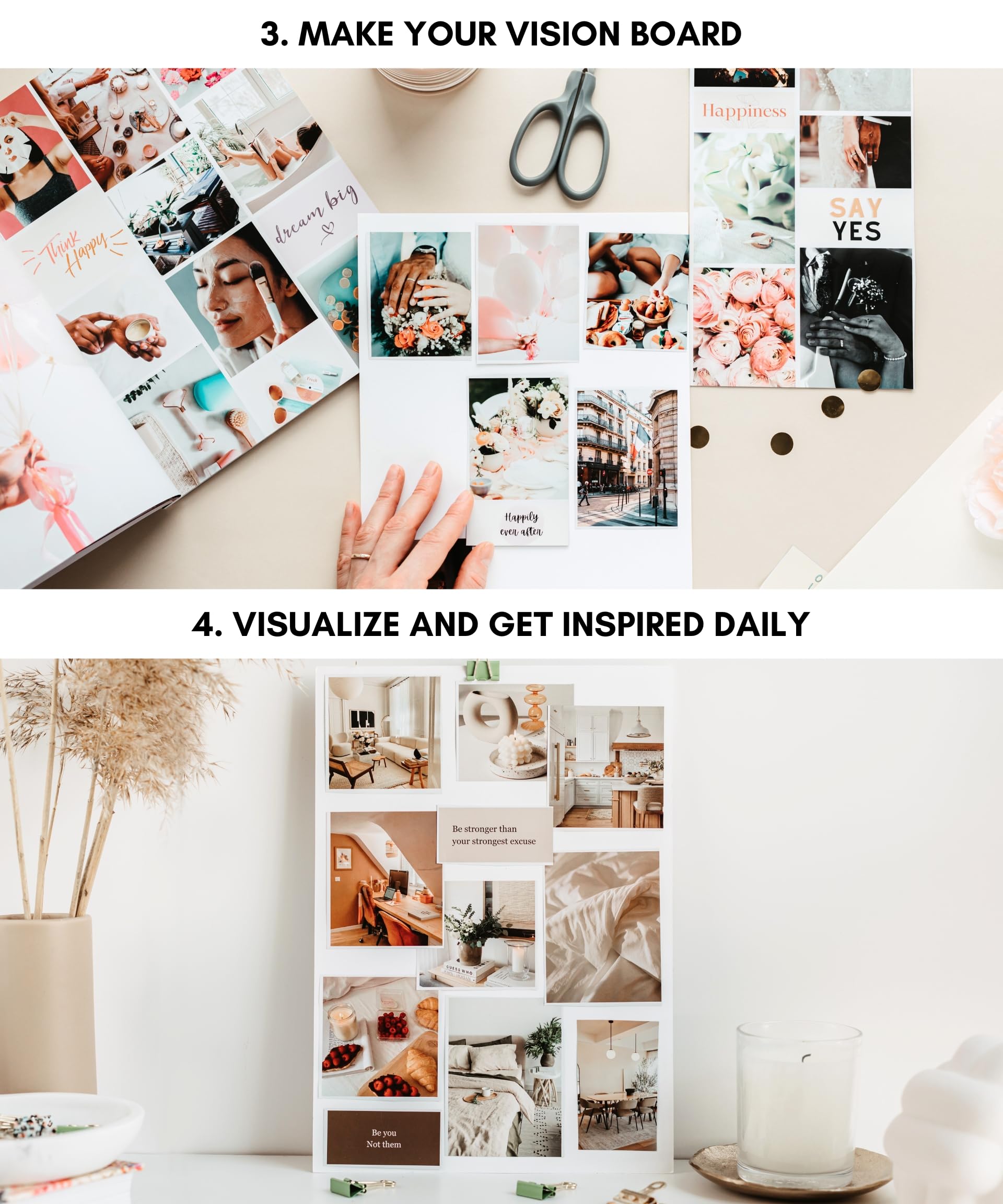 Vision Board Book 2.0 - 800+ New and Improved Vision Board Pictures and Quotes for Vision Board Kit, Visualize, Inspire and Create Life Goals, Magazine for Vision Board Clip Art and Collage Book