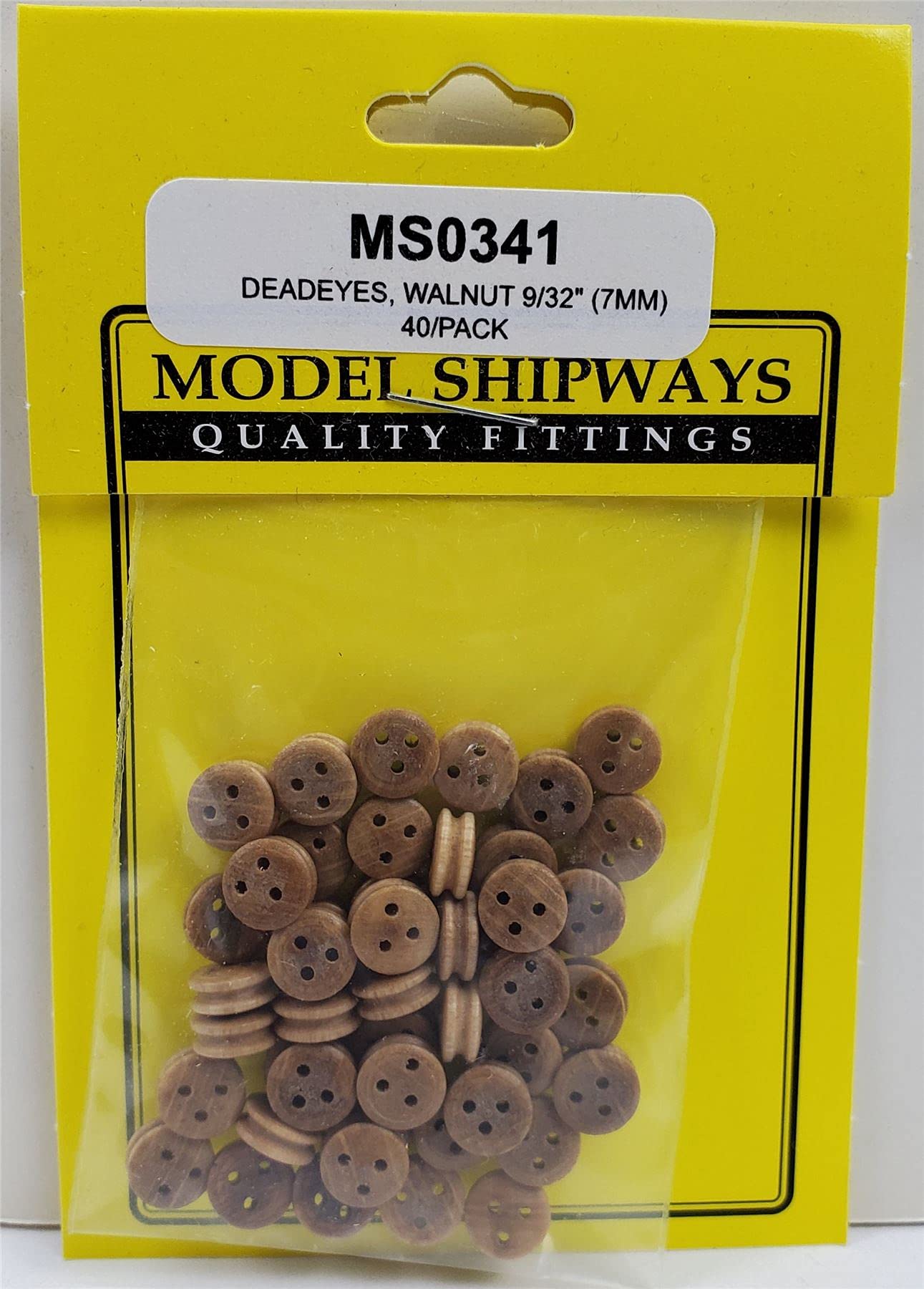Model Shipways DEADEYES, Walnut 9/32" (7mm) 40 Pack