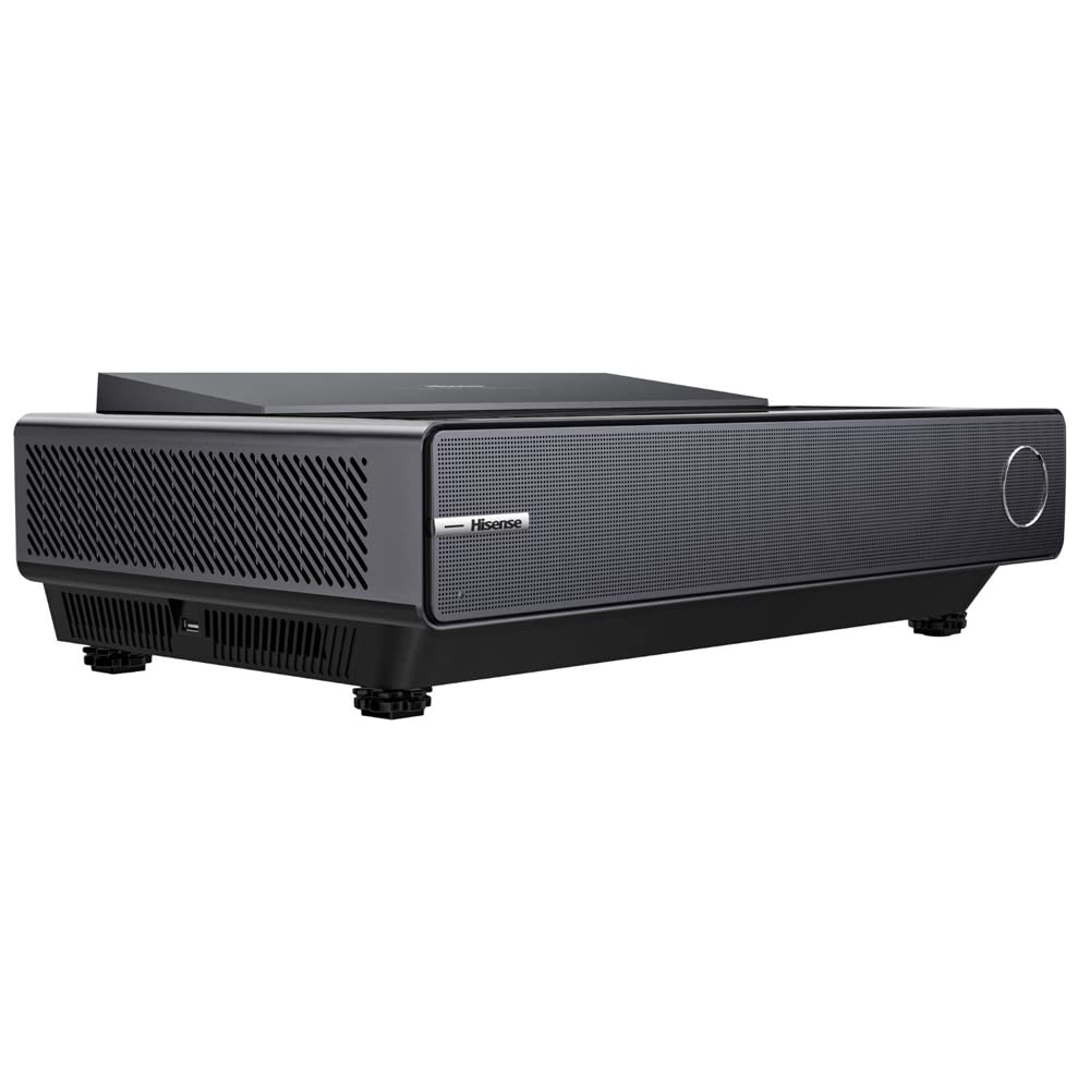 Hisense PX1-PRO 90-130" Ultra Short Throw UST 4K HDR Laser Projector with 2200 Lumens and Android Smart TV Home Theater Cinema Bundle with 1 YR CPS Enhanced Protection Pack
