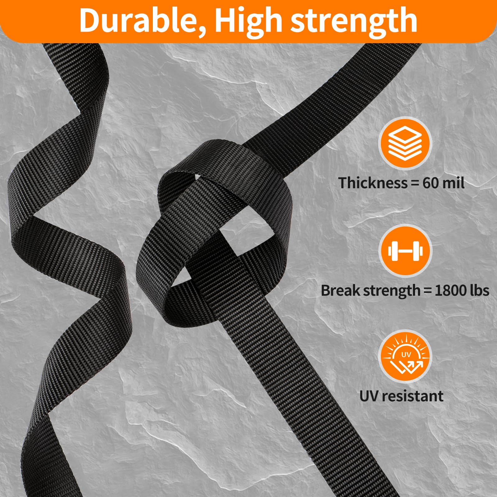 Buckles Strap 1 Inch: Nylon Webbing Straps 6 Yards, Quick Side Release Plastic Buckle Dual Adjustable 6 Pack, Tri-Glide Slide Clip 12 PCS, Metal D Rings 6 PCS, Heavy Duty, Black