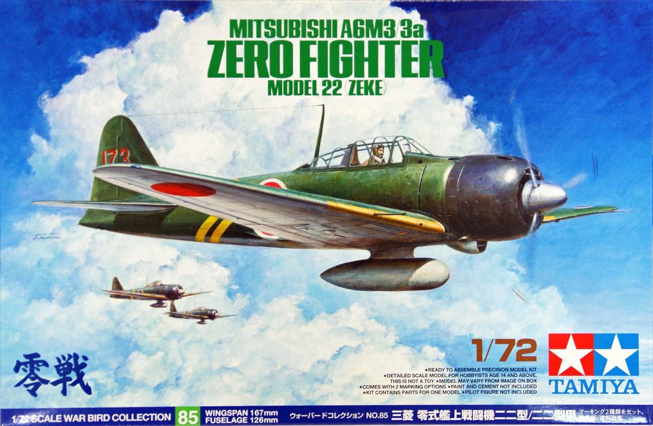 Tamiya Models 60785 Mitsubishi A6M3/3a Zero Fighter Model 22 Building Kit