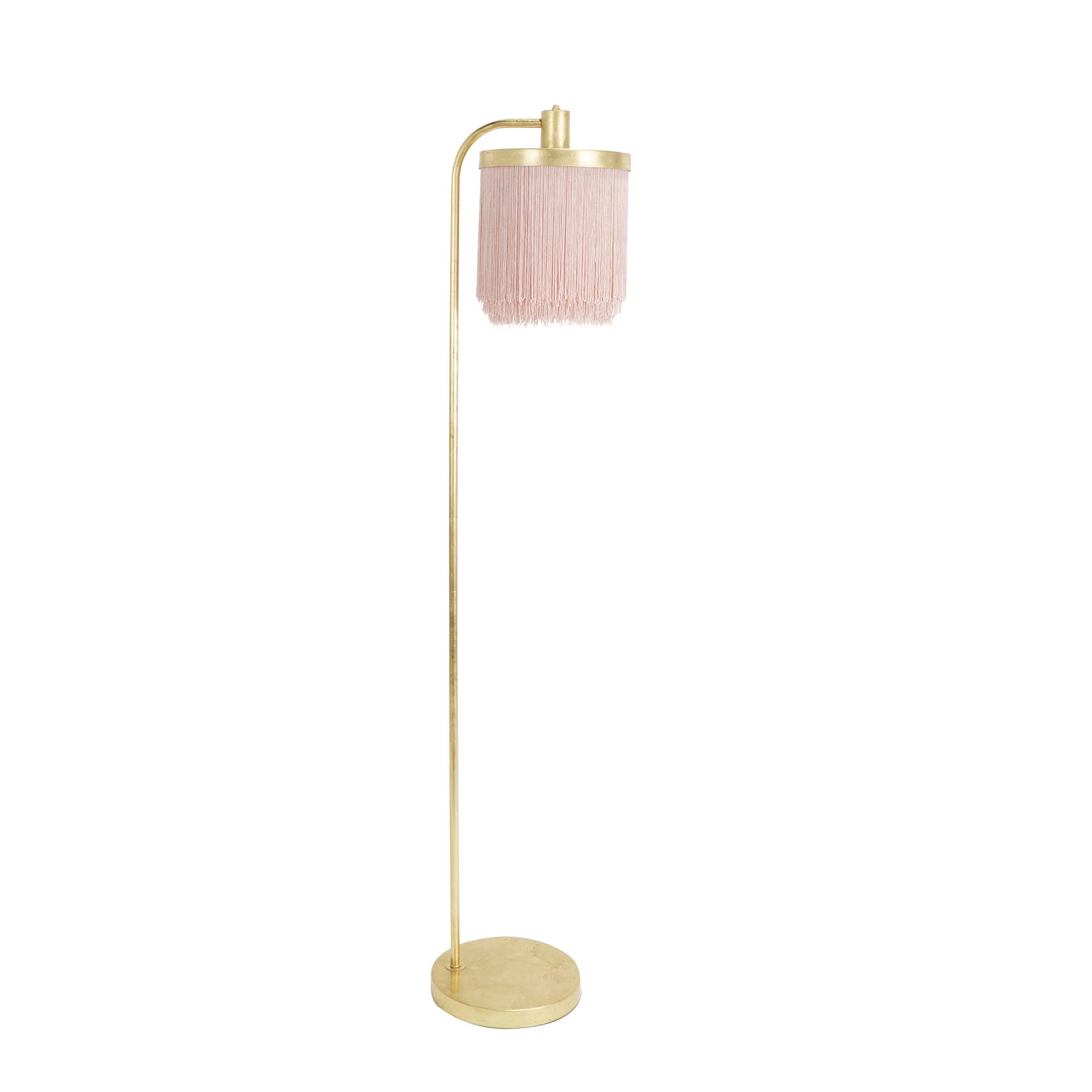 Decor Therapy Framboise Fringe Shade Floor Lamp, Gold Leaf