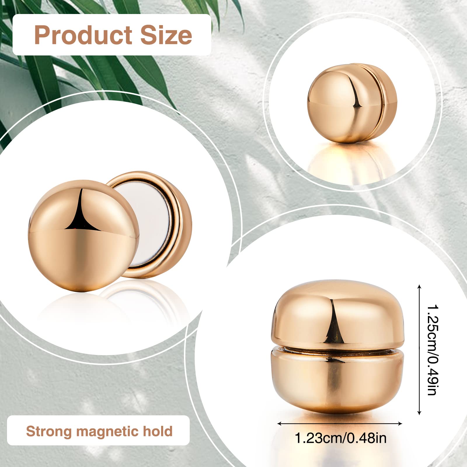 PeacePray 8 Pairs Premium Strong Hijab Magnetic Pins, No-Snag Multi-Use Hijab Magnets, Professional Pinless Magnetic Hijab Pins, Shiny and Matte Style Pack