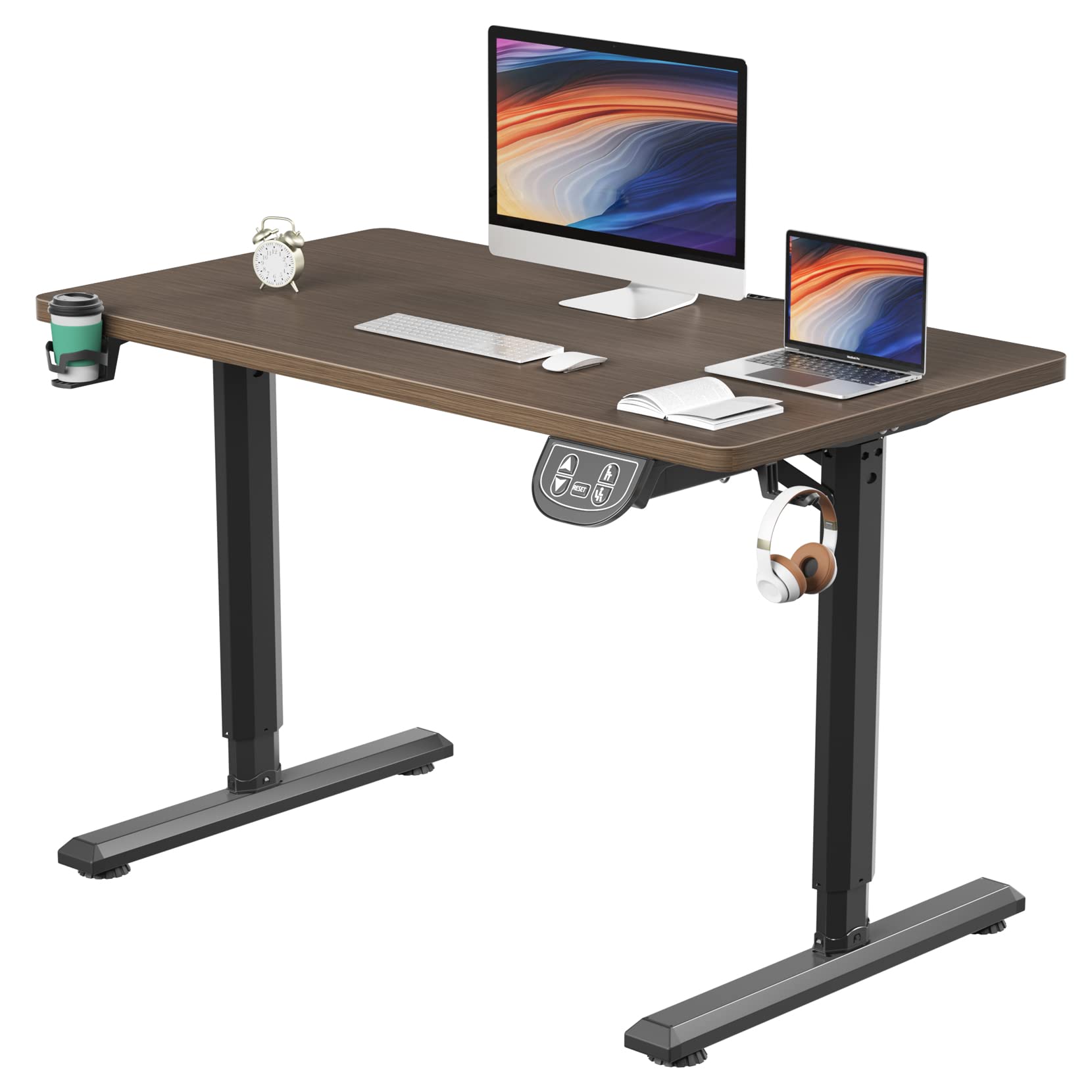 Dripex Electric Standing Desk Height Adjustable Computer Table-43 x 24 Inches Durable Large Workstation with Mouse Pad for Home Office