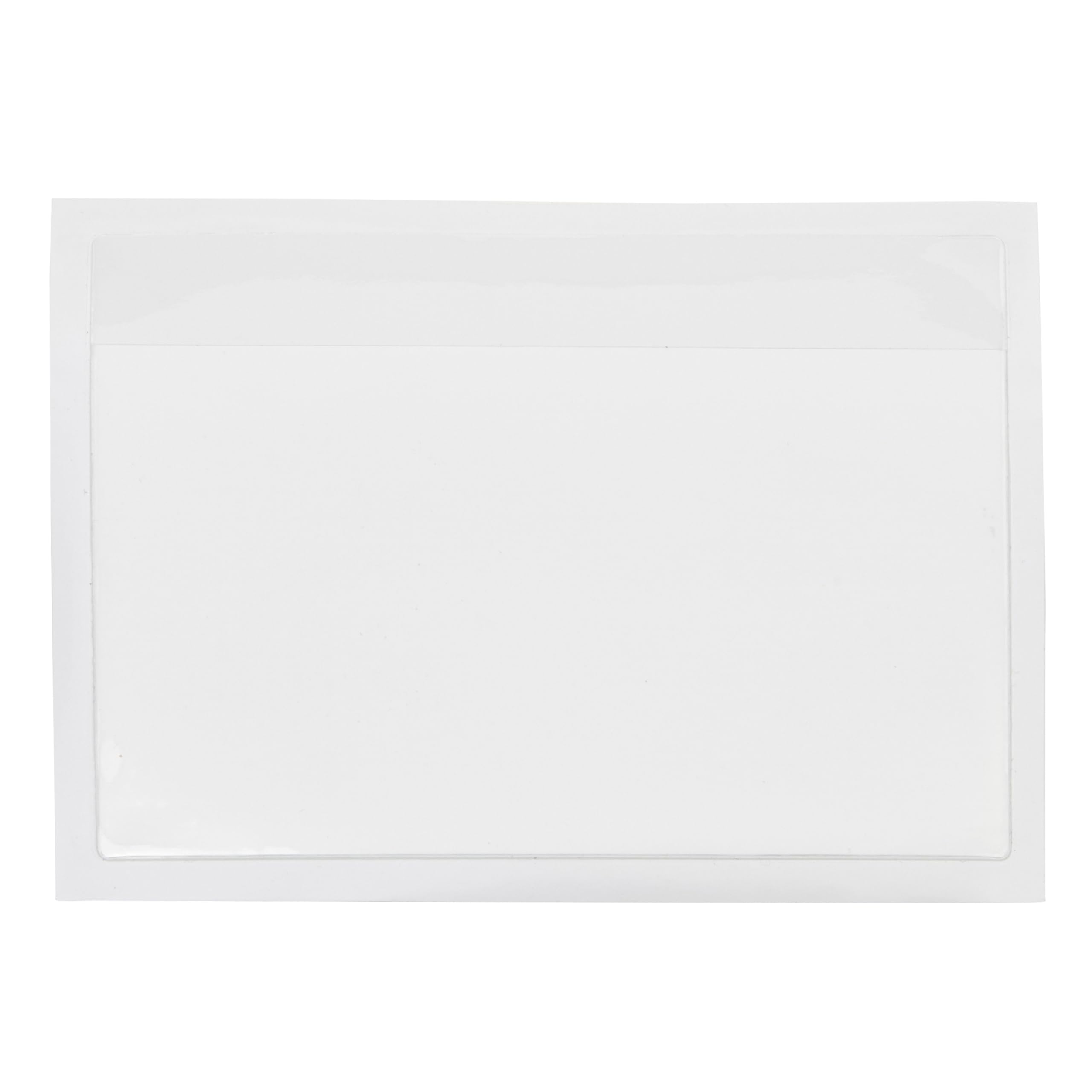 Juvale 100 Pack Plastic Label Holders for 3x5 Index Cards, Clear Self-Adhesive Pockets for Office Supplies
