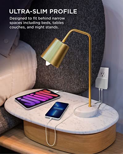 iHome Multiport USB-C Charger : AC Pro 2-Port Flat USB C Charger Block, Double USB C Wall Charger, Fast Charging Compatible USB-C Wall Charger (White)