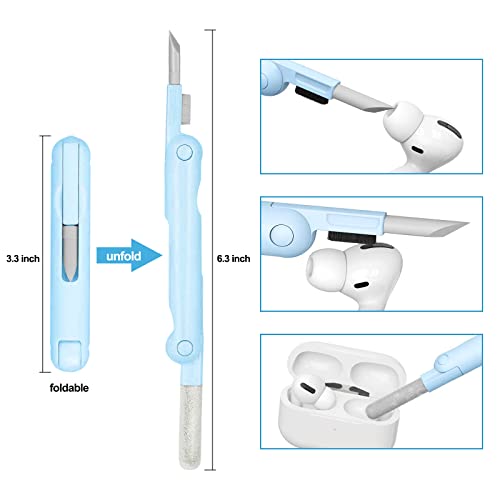 7-in-1 Electronic Cleaner Kit,Keyboard Cleaner,Laptop Cleaner Kit for Monitor, Cell Phone, Bluetooth,Headset, Lego, Airpods, Laptop Camera Lens (Blue)