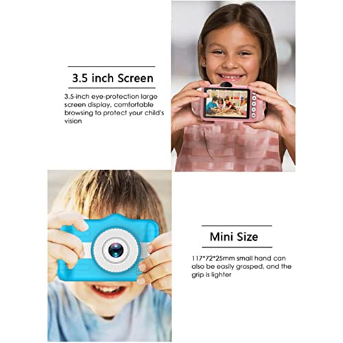 Multifunction Kids Digital Camera for Kids Birthday New Year Gifts Camera 3.5inch Screen Rechargeable Front and Back Double Lens 2mp for Boys Girls 2023 (Blue)