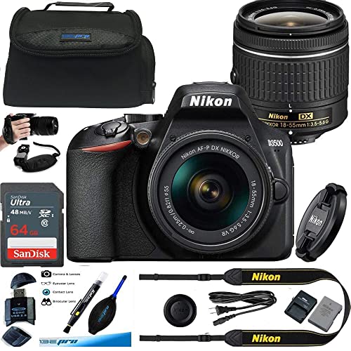 D3500 W/AF-P DX NIKKOR 18-55mm f/3.5-5.6G VR Black - Essential Accessories Bundle
