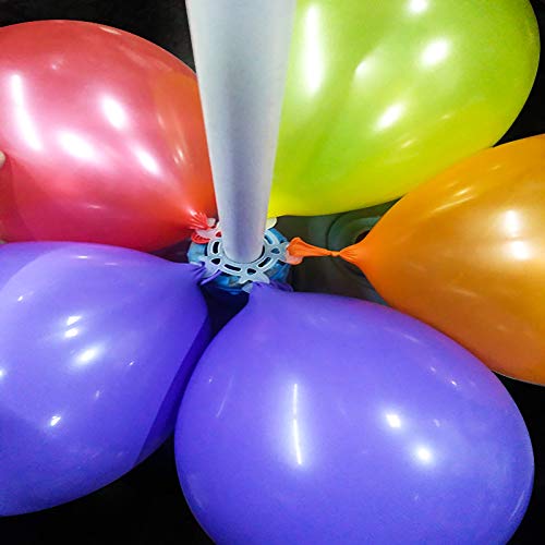 Balloon Stand Holder Kit, Tinabless Balloon Column Stand Including 21 Sticks, 21 Cups, 3 Base, 25 Rose Gold Balloons for Birthday Wedding Party Table Decorations Supplies(3 Set)