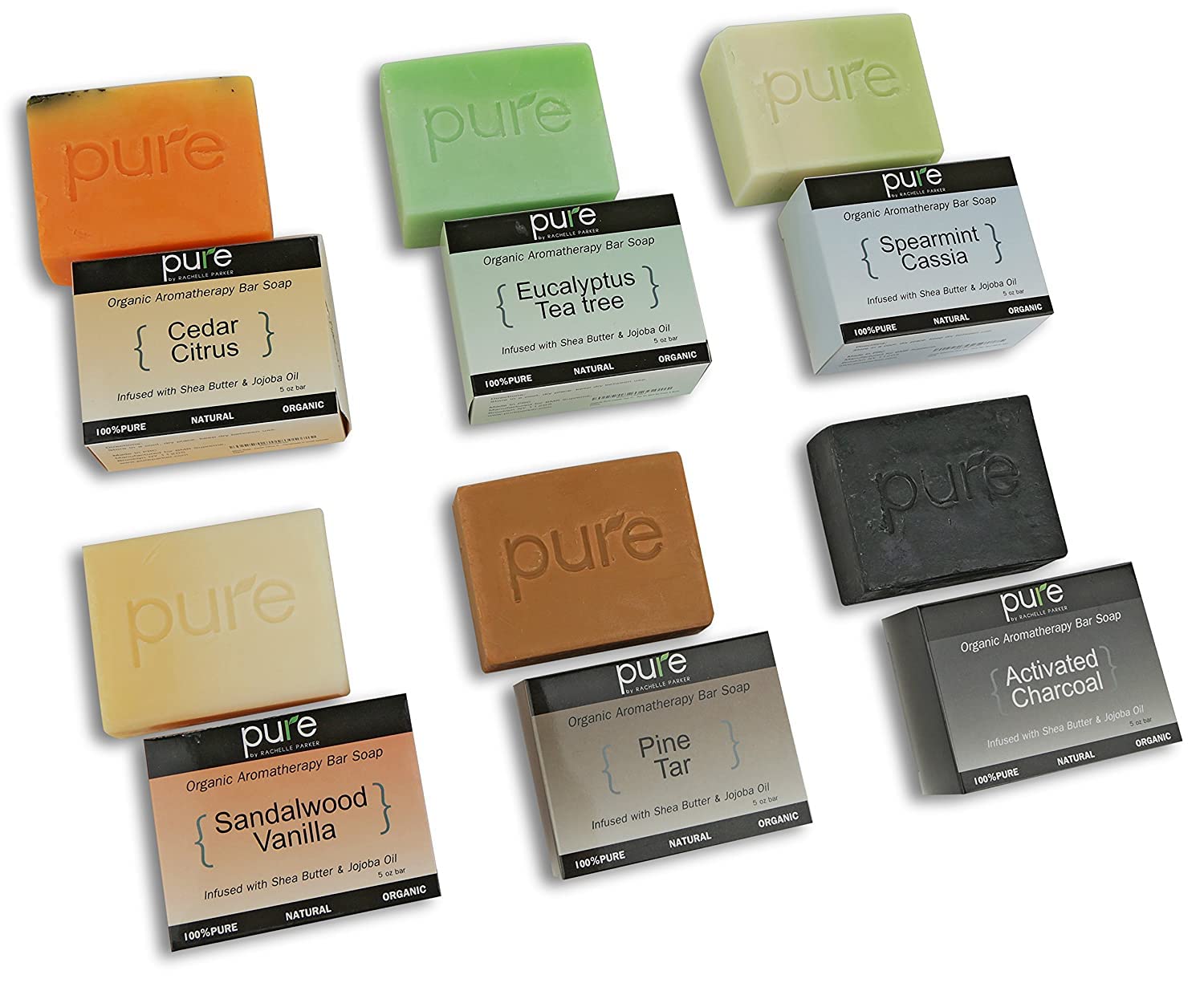 Luxury Triple Milled Mens Gift Set Handmade Soap Bar. Artisan Soap Cold Process Soap Bar! Men Gift Set includes Tea Tree, Cedar, Sandalwood, Charcoal, Spearmint & Pine Tar Soap Natural Bar Soap Set
