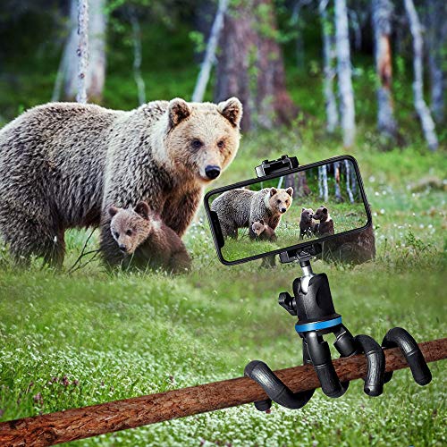 Phone Tripod, UBeesize 12 Inch Flexible Cell Phone Tripod Stand Holder with Wireless Remote Shutter & Universal Phone Mount, Compatible with Smartphone/DSLR/GoPro Camera