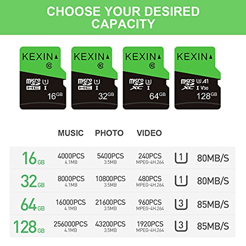 KEXIN 32GB Micro SD Card 32 GB Class 10 Ultra Micro SDHC UHS-I Bulk Memory Card C10, U1, 10 Pack Bulk Micro SD Card