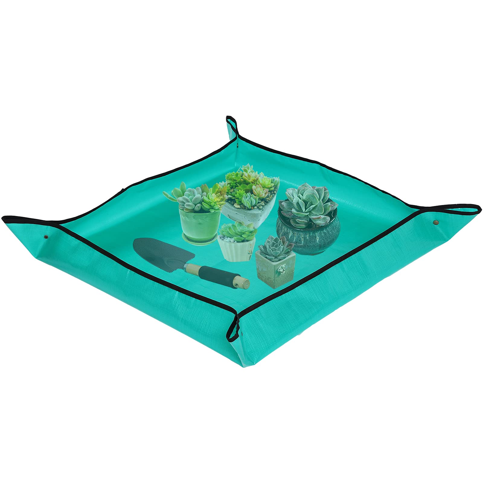 Owl Focus PE Plant Repotting Mat Waterproof Transplanting Mat Indoor Succulent Potting Mat Portable Gardening Mat (26.8" x 26.8")