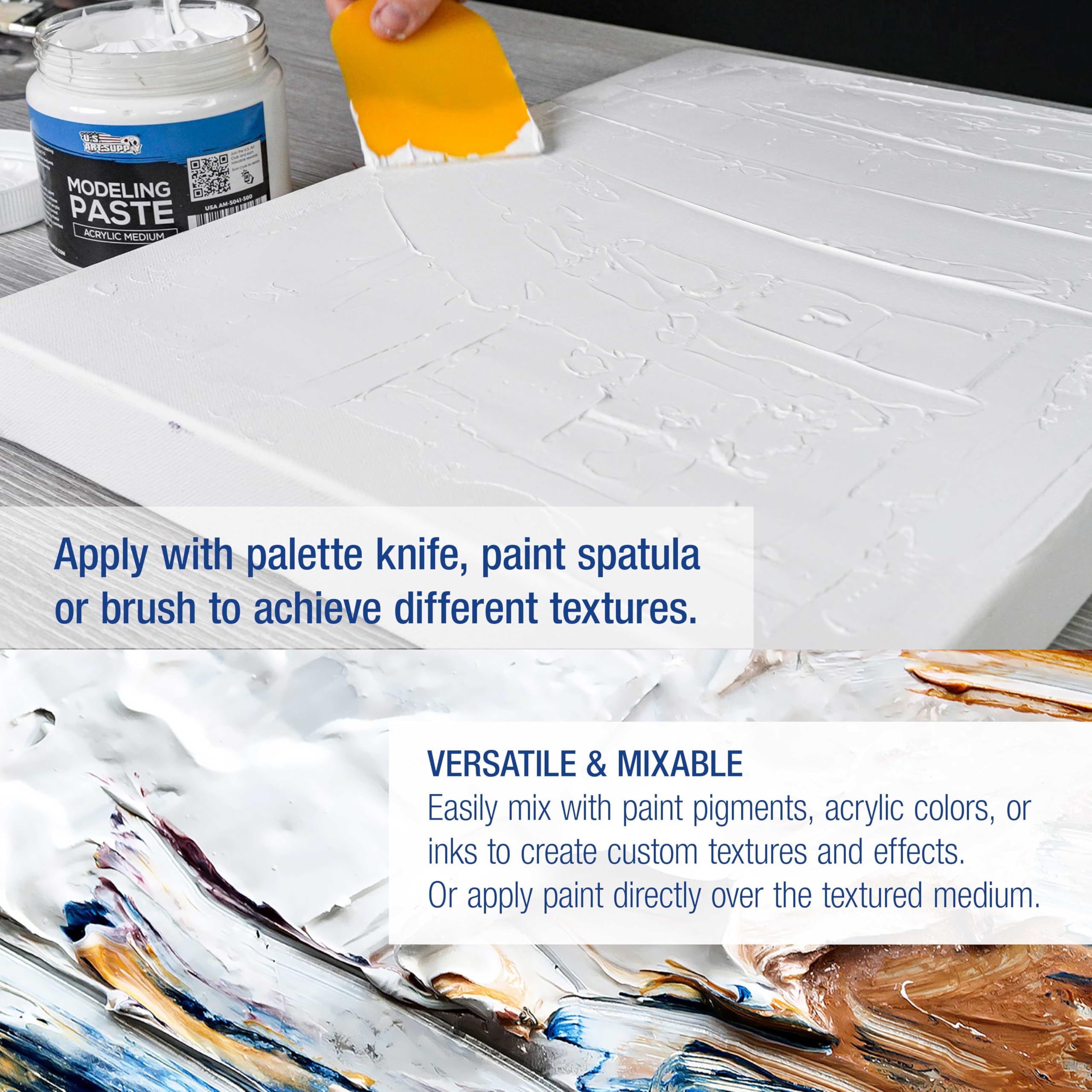 U.S. Art Supply Modeling Paste Acrylic Medium, 500ml Tub