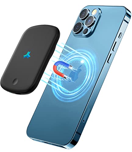 YaNovate Magnetic Power Bank, 5000mAh Magnetic Wireless Power Bank Portable Charger, PD 20W External Battery Pack Compatible with iPhone 12/13 Pro/12 Pro Max/12Mini - Black