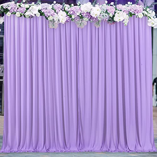 Lavender Backdrop Curtain for Parties Wedding Wrinkle Free Light Purple Photo Curtains Backdrop Drapes Fabric Decoration for Baby Shower Photoshoot 5ft x 7ft,2 Panels