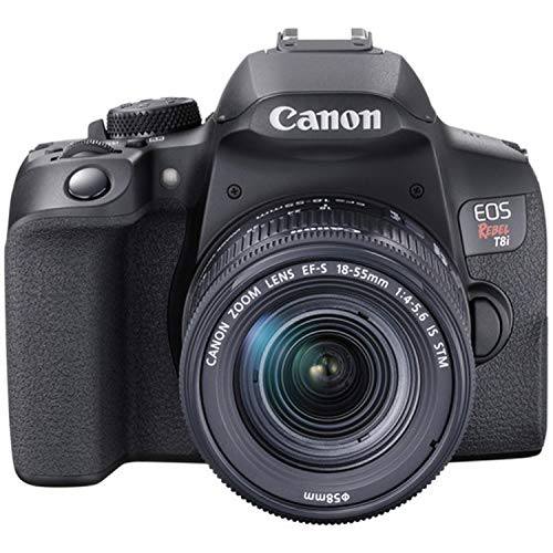 Canon EOS Rebel T8i DSLR Camera w/Canon EF-S 18-55mm F/4-5.6 is STM Zoom Lens + Case + 128GB Memory (28pc Bundle)