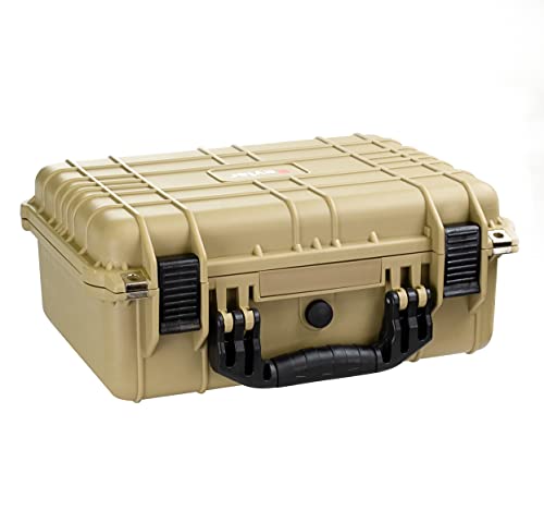 Eylar Standard 16" Gear, Equipment, Hard Camera Case Waterproof with Foam TSA Standards (Tan)