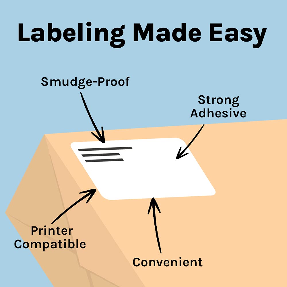 Premium Label Supply White Sticker Address Labels – 2” x 4" – Laser/Inkjet Compatible – (10 Labels/Sheet), 25 Sheets – 250 Total Adhesive Labels